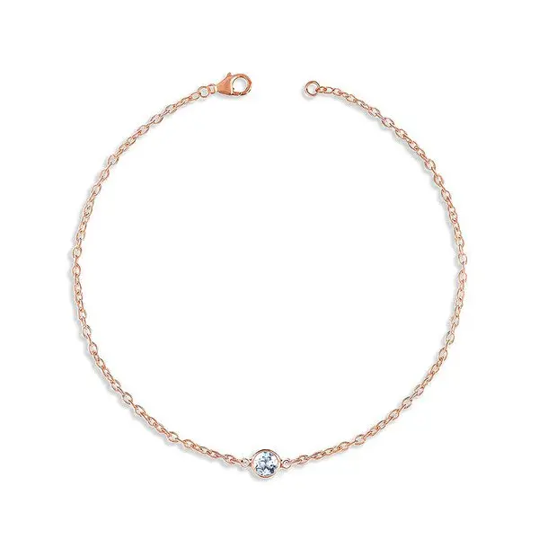 VICSTONENYC FINE JEWELRY Fine Jewelry Solitaire Lab Diamond Bracelet - Rose Gold