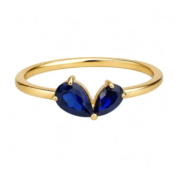 BELINDA JEWELZ Sapphire Heart Toi Et Moi Ring - Blue