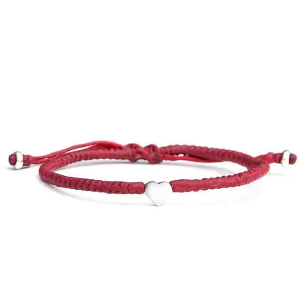 HARBOUR UK Valentino Sterling Silver Heart Motif Bracelet - Red