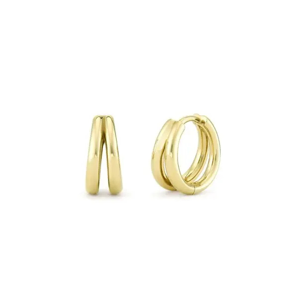 DINNY HALL Signature Duo Mini Huggie Hoop Earrings - Gold/yellow