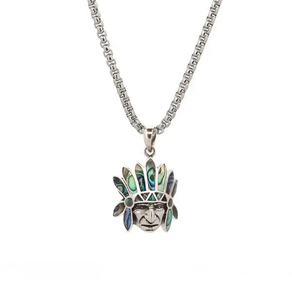 EBRU JEWELRY Chief Pendant Necklace - Green/silver