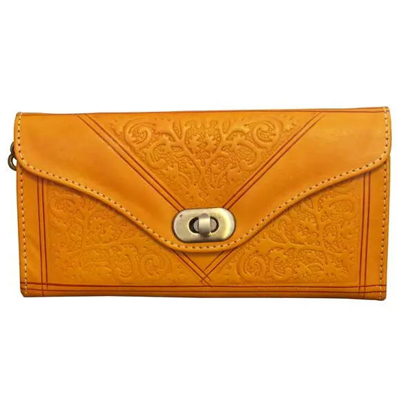 BERBER LEATHER Leather Tri-fold Purse - Yellow