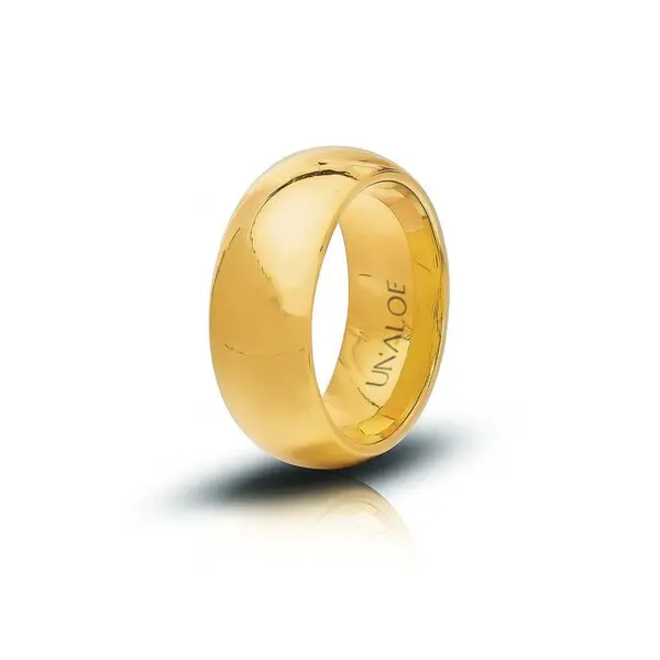UNALOE Domed Band In Sterling Silver With Plating - Gold