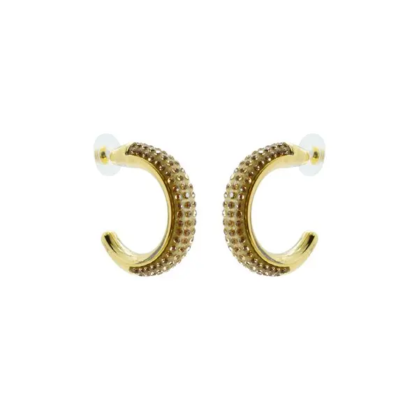 GISSA BICALHO Acrylic Rhinestone Hoop Earrings - Gold