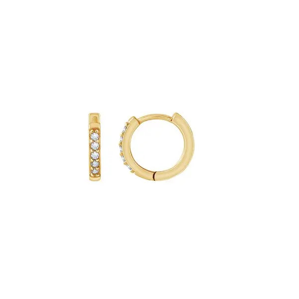 DIAMONBLISS Pave Hoop Earrings - Yellow