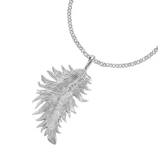 DOWER & HALL Sterling Feather Pendant Necklace - Silver