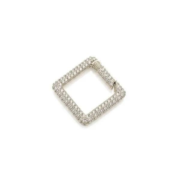 JAREDJAMIN Pavé Square Clicker Clasp - Silver