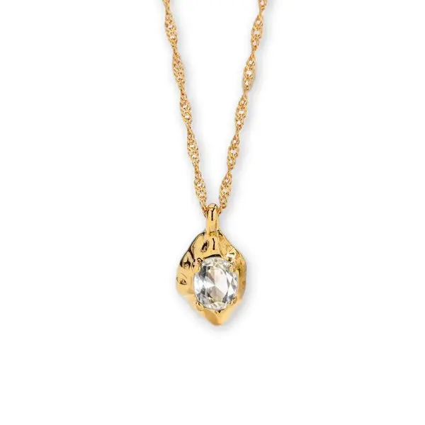 CLASSICHARMS Molten Pendant Necklace - Gold/white