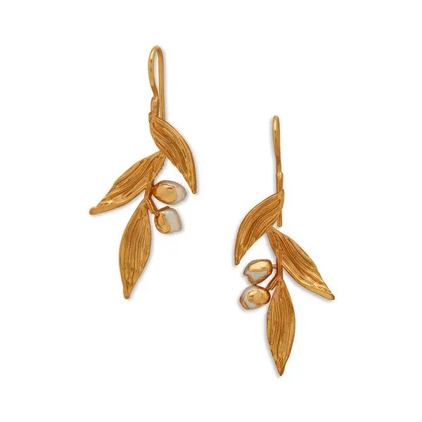 DHWANI BANSAL Haya Baroque Pearl Drop Earrings - Gold