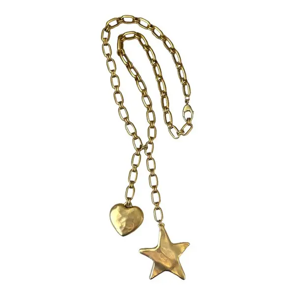 SCCOLLECTION Star & Heart Lariat Necklace - Gold