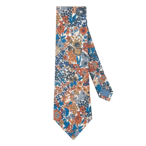 LE COLONEL Liberty Margaret Necktie - Blue/brown