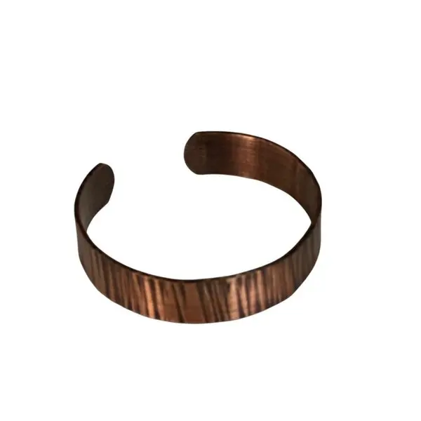 ANATOLIACRAFT Dark Copper Hammered Cuff Bracelet - Black