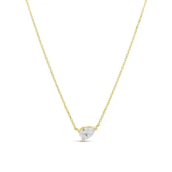 SHYMI Side Pear Pendant Necklace - Gold