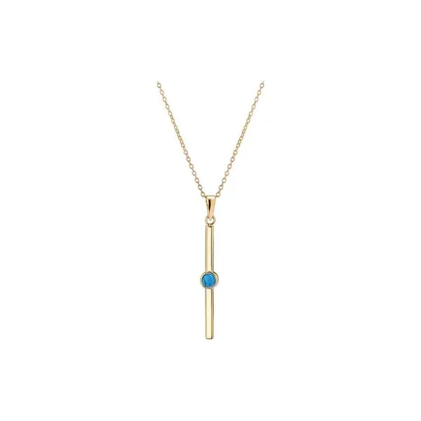 GOLD & HONEY 14k Gold Plated Sterling Silver Turquoise Bar Pendant Necklace - Gold/blue