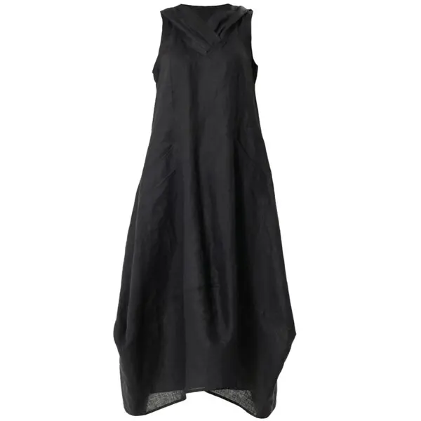 METAMORPHOZA Linen Hooded Maxi Dress