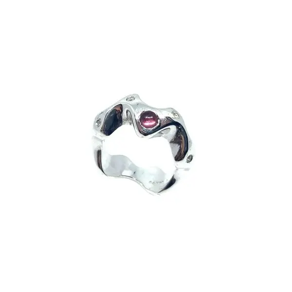 TG-JEWELLERY BY TAMARA GERVASIO Sea Slug Silver Ring - Pink/silver