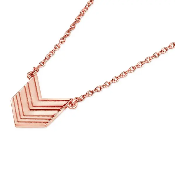 LUCY QUARTERMAINE Art Deco Arrow Vermeil Pendant - Rose Gold