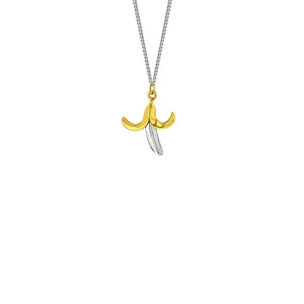 TRUE ROCKS Mini Banana Pendant Necklace - Silver