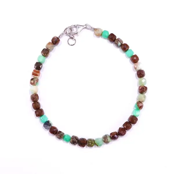 MINERALGEMS ✩ STUDIO Chrysoprase In Matrix Bracelet - Brown/green
