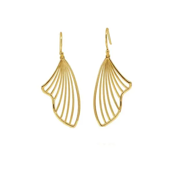 JANUS EDINBURGH Tidal Vermeil Fish Fin Drop Earrings - Gold