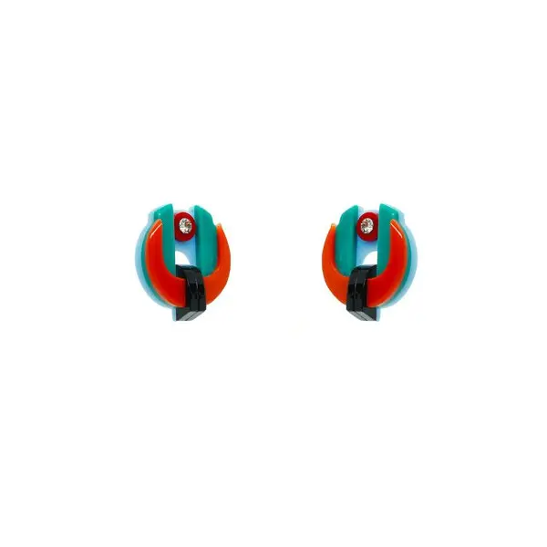GISSA BICALHO Handmade Acrylic Rhinestone Earrings - Yellow