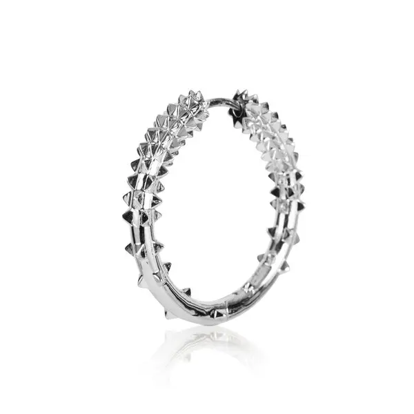 KASUN LONDON Studded Hoop Earrings - Silver