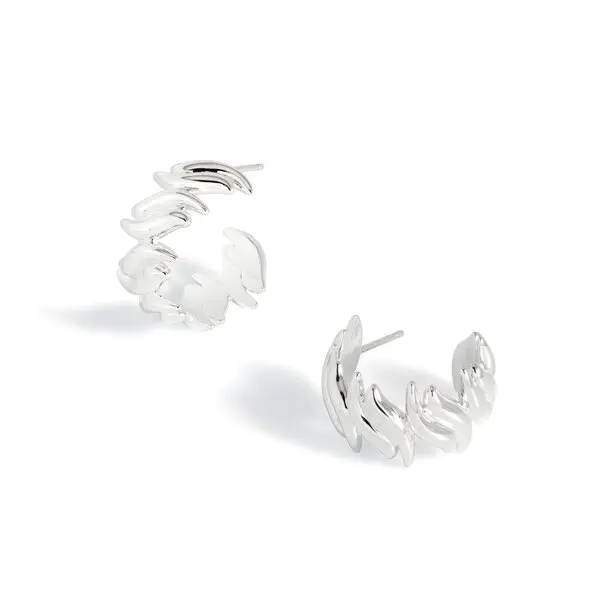 POTOSKA Maxi Claw Hoop Earrings - Silver