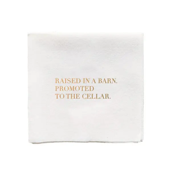 BELL'INVITO Barn Cellar Beverage Napkins - White