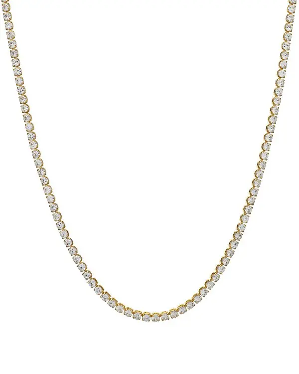 CRYSTALS AND CO Cubic Zirconia Tennis Necklace - Gray/yellow