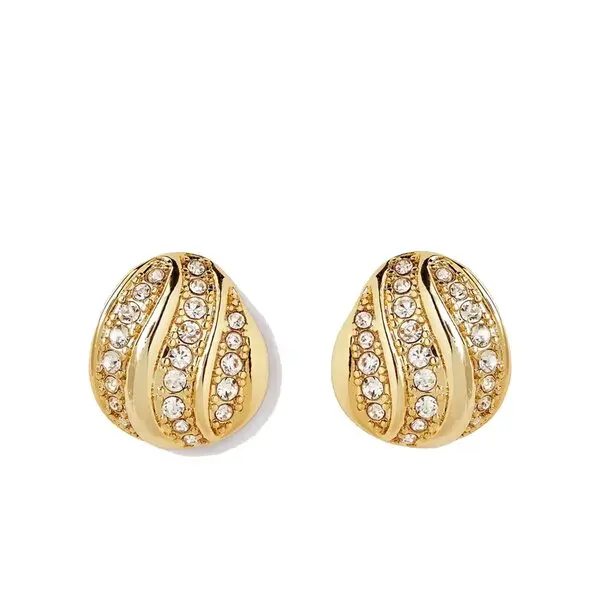POTOSKA Twenty Pavé Midi Stud Earrings - Gold