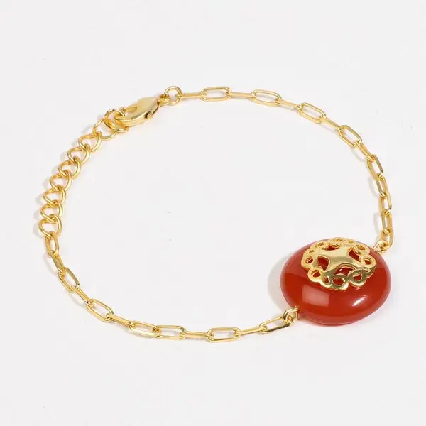 LILA RASA Gold-plated Carnelian Bracelet - Gold/red