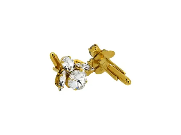 VICKISARGE Neutrals The Clear Bee Cufflinks In Gold - Yellow
