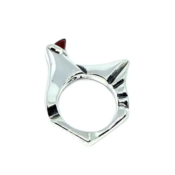 TG-JEWELLERY BY TAMARA GERVASIO Pyramid Sterling Silver Ring With Garnet - Silver/red