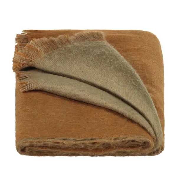 ALPACA LOCA Slim Double Scarf Camel / Cigar - Brown
