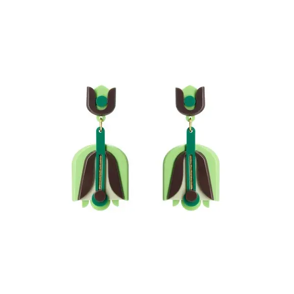 GISSA BICALHO Nimphea Pendant Earrings - Green