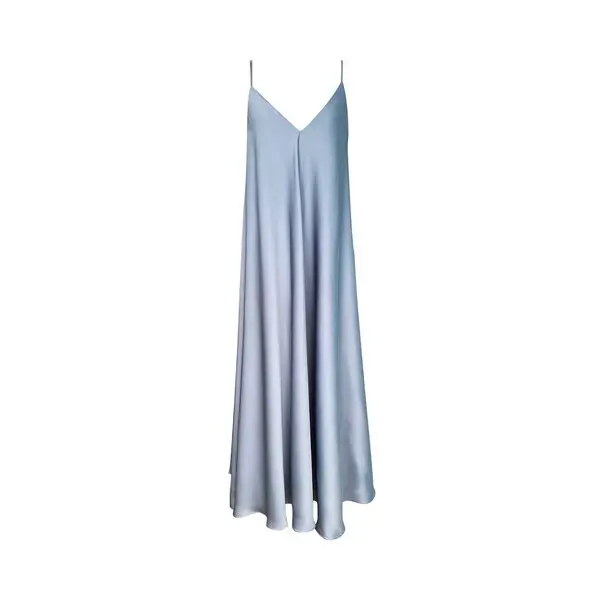 JANARA JONES Aqua Serenity Maxi Satin Dress