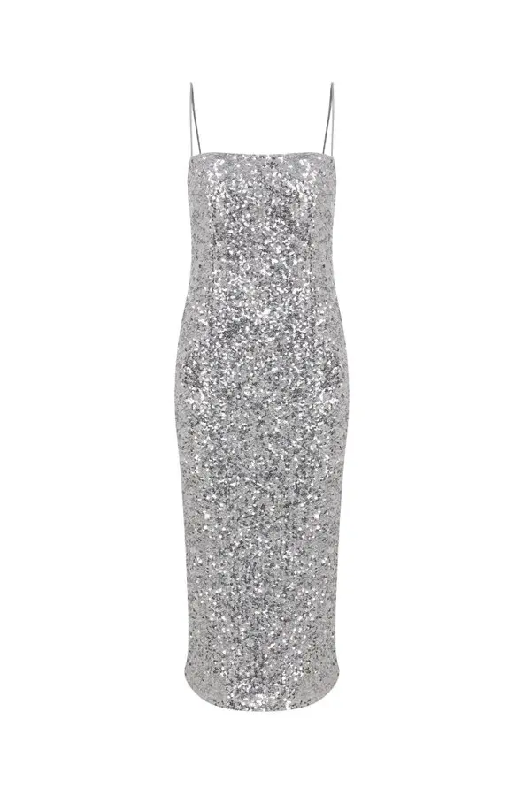 NAZLI CEREN Miles Sequin Midi Dress