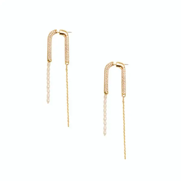 ADRIANA PAPPAS DESIGNS Pave Waterfall Earrings - Yellow