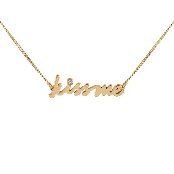 LEE RENEE Kiss Me Diamond Necklace - Gold