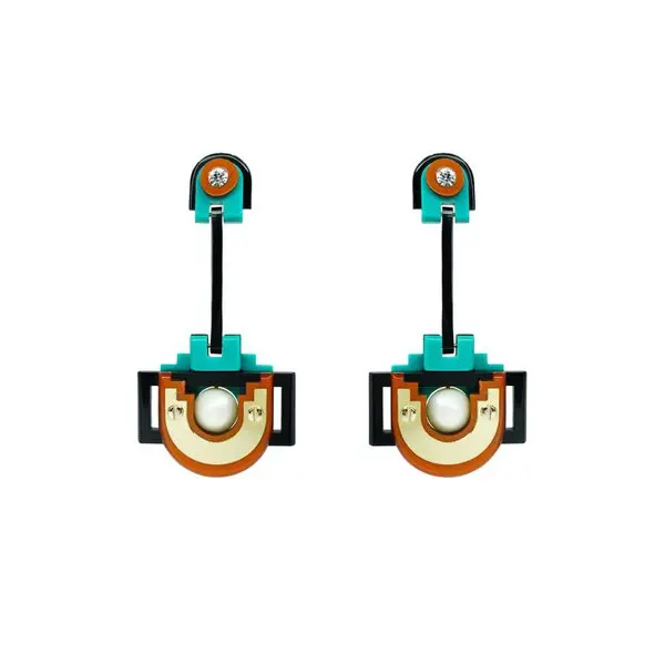 GISSA BICALHO Maya Acrylic Dangle Earrings - Green
