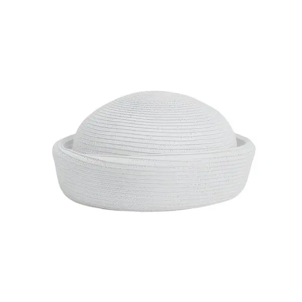 LONDON ATELIER BYPRODUCT Straw Pillbox Hat - White