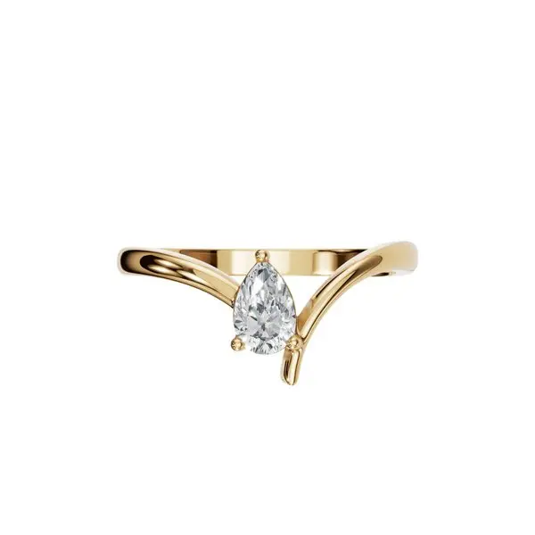 AYA FINE JEWELRY 0.30 Ct Pear Diamond 14k Gold Ring - White/rose Gold/yellow