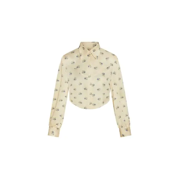 FOLK SAINT Floral Print Western Cropped Blouse