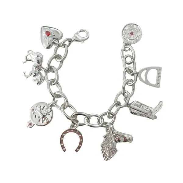 LINDSAY NICHOLAS NEW YORK Fire Horse Charm Bracelet - Silver