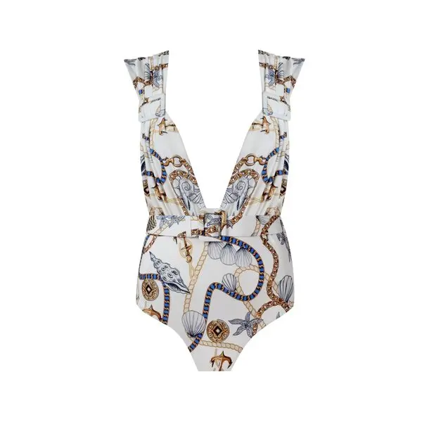 NUR KARAATA Iconic Susi Tropezienne One-piece Swimsuit - White