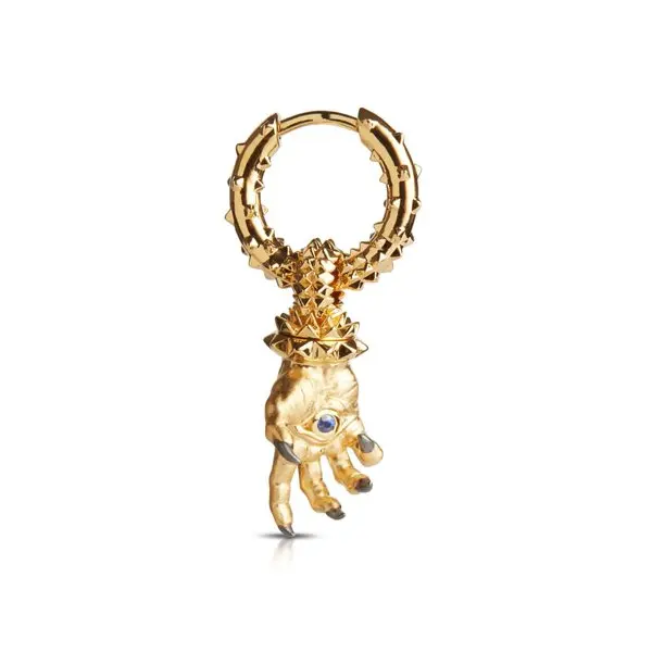 KASUN Hand Of The Protector Sapphire Vermeil Earrings - Gold