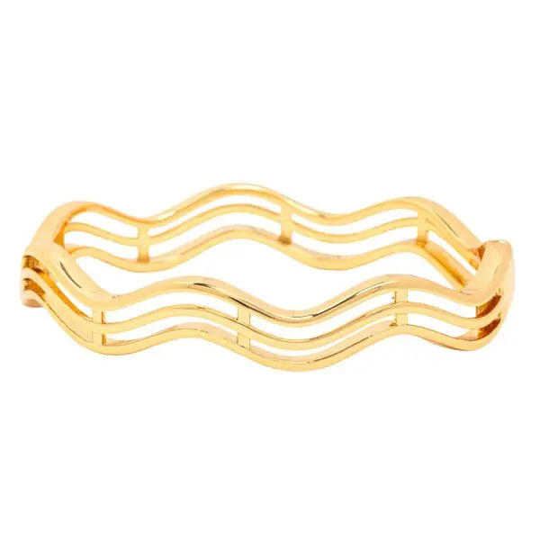 UCHI & SOTO Nami Wave Lines Bangle - Gold