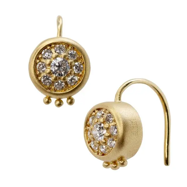 BOMBYX HOUSE Pave Diamond Disc Drop Earrings - Gold