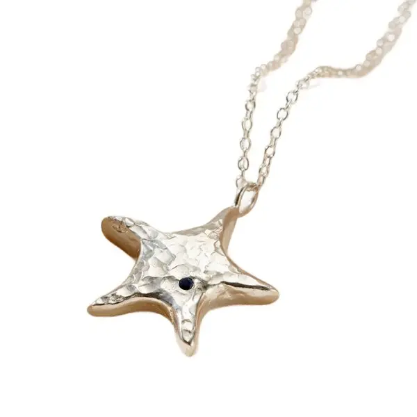 POSH TOTTY DESIGNS Sterling Star Chain Necklace With Sapphire - Silver