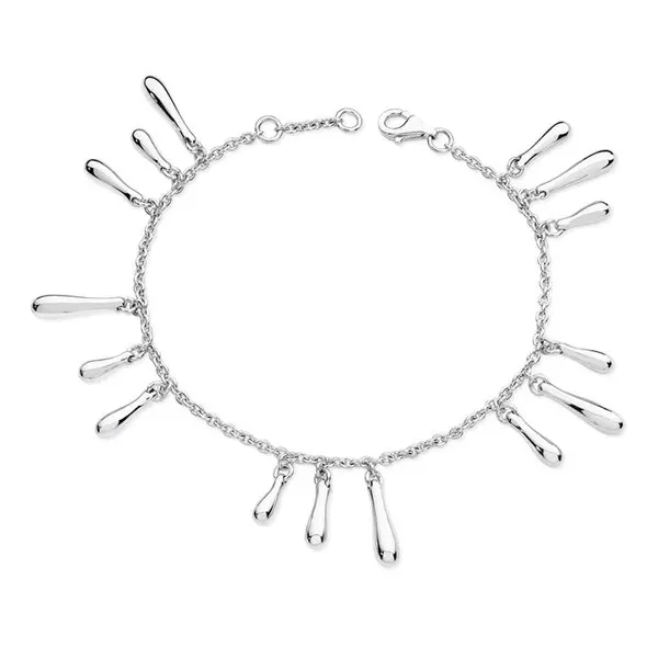 LUCY QUARTERMAINE Solid Sterling Drop Cluster Bracelet - Silver